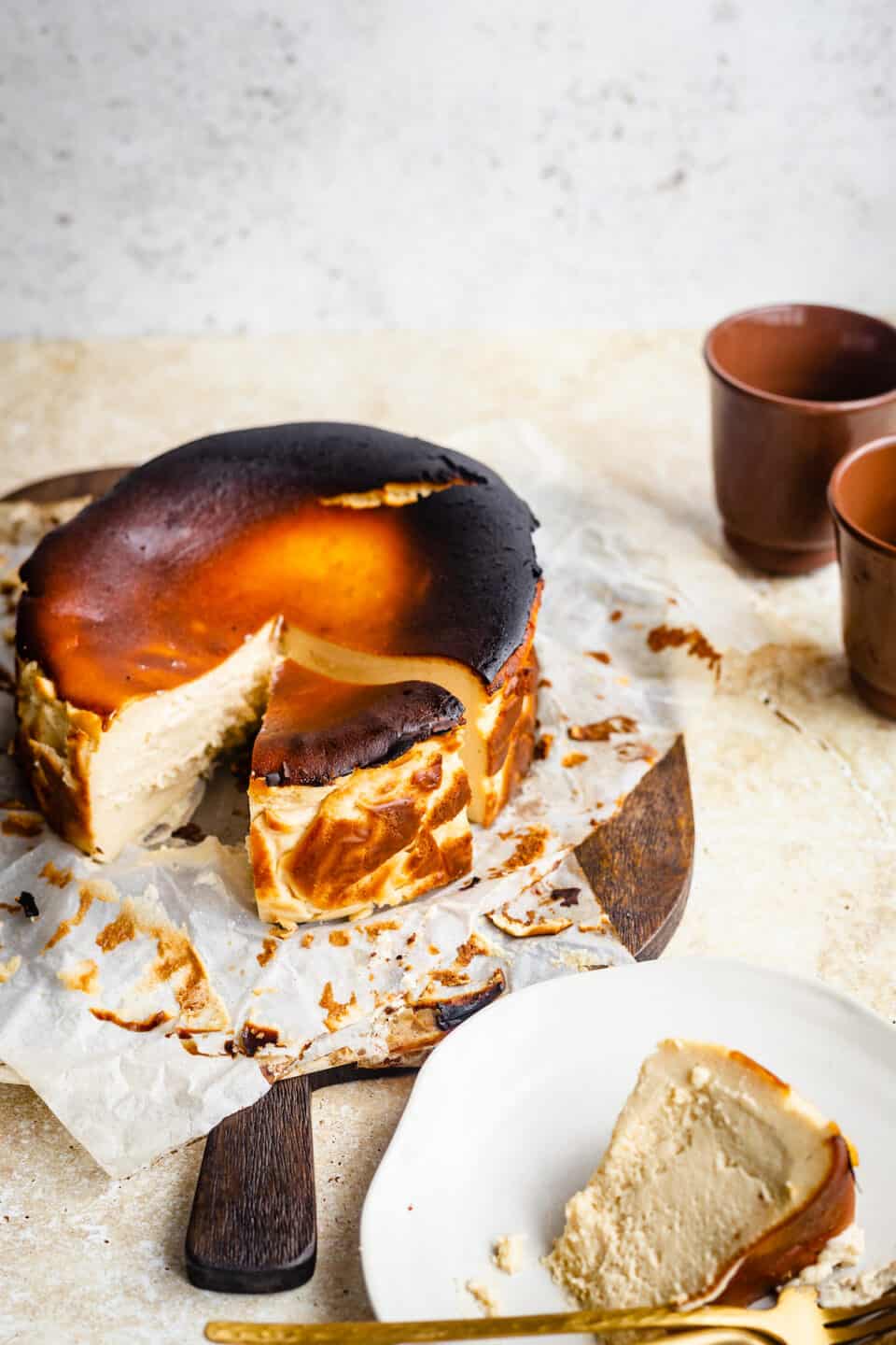 AMAZING Basque Burnt Cheesecake - Tiffin And Tea