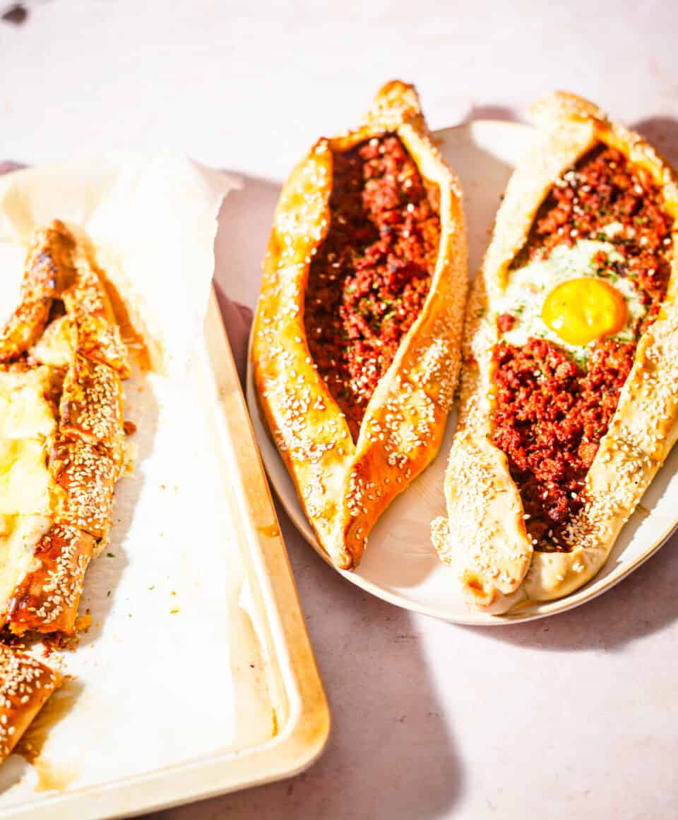 Turkish Pide (Minced Meat and Cheese) - Turkish Pizza - Tiffin And Tea