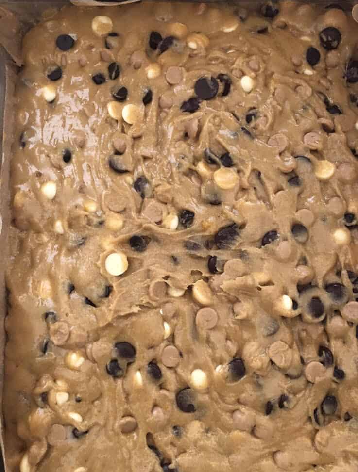 Brown Butter Triple Chocolate Chip Cookie Tray Bake - Tiffin And Tea