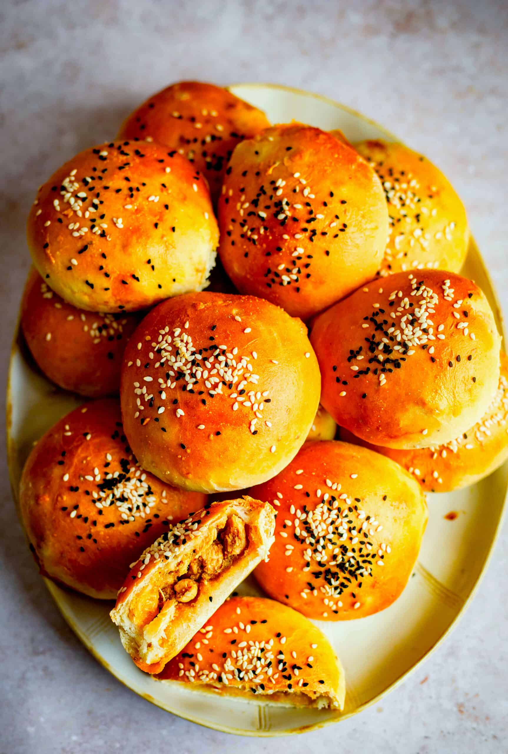 Chicken Stuffed Buns - Chicken Bread Rolls - Tiffin And Tea