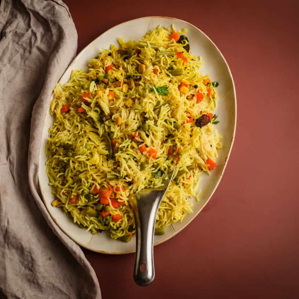 The BEST Veg Pulao - Tiffin And Tea
