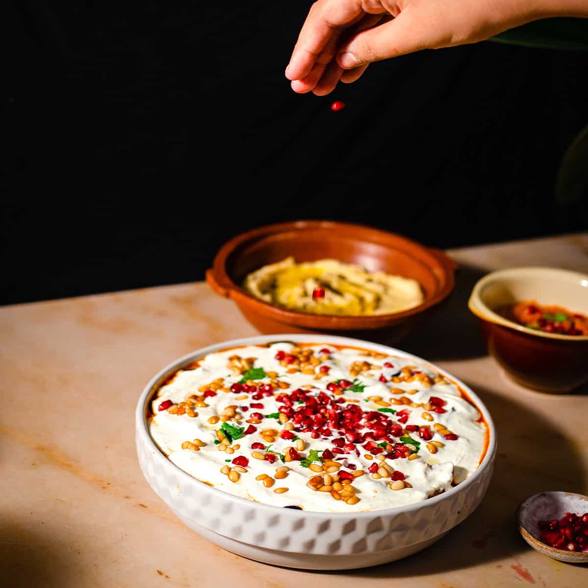 Fattet Makdous - Aubergine and Lamb (or Beef) Fatteh - Tiffin And Tea