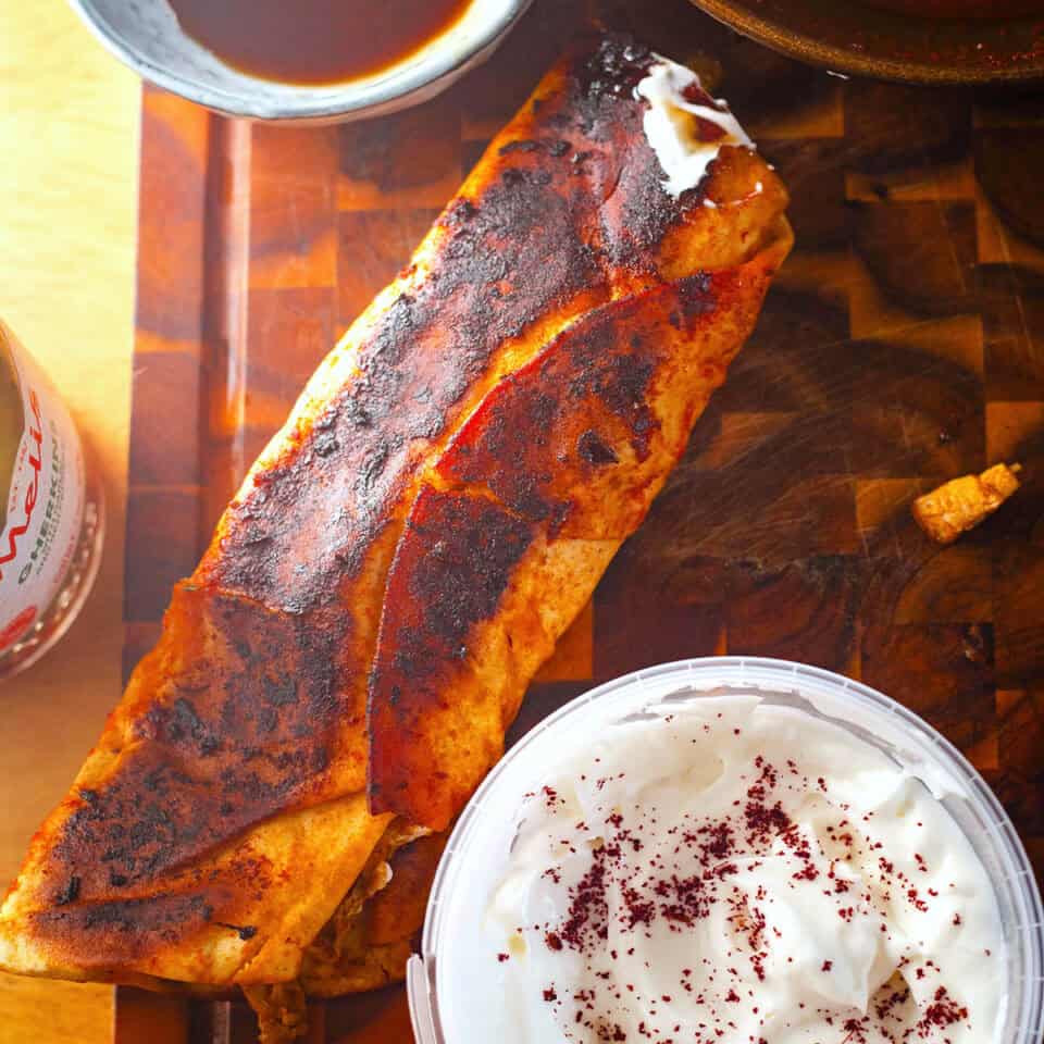 Crispy Chicken Shawarma Wrap with Toum and Pomegranate Molasses ...